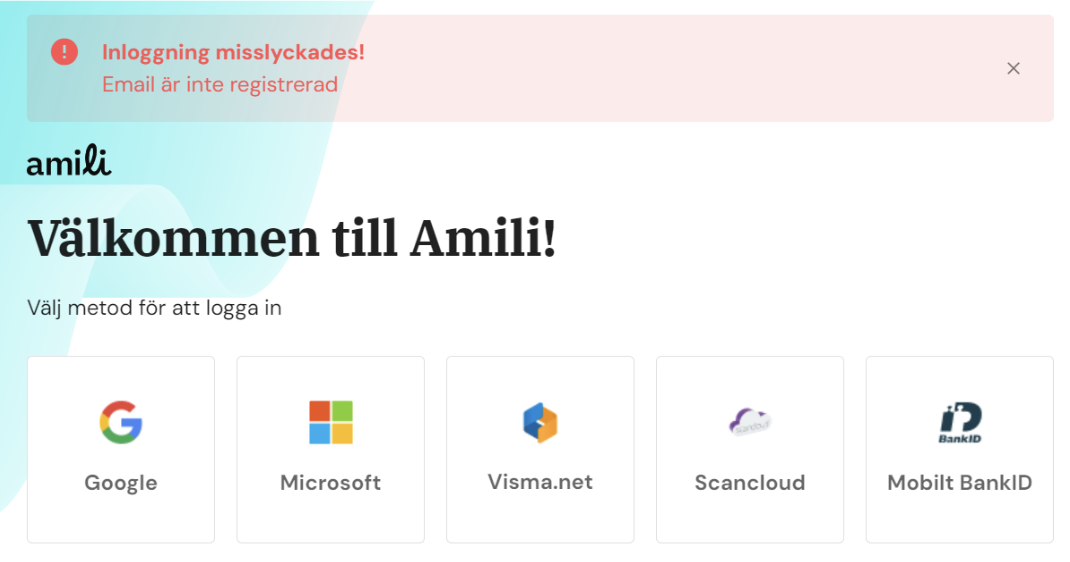 Varför kan jag inte logga in i Amili?